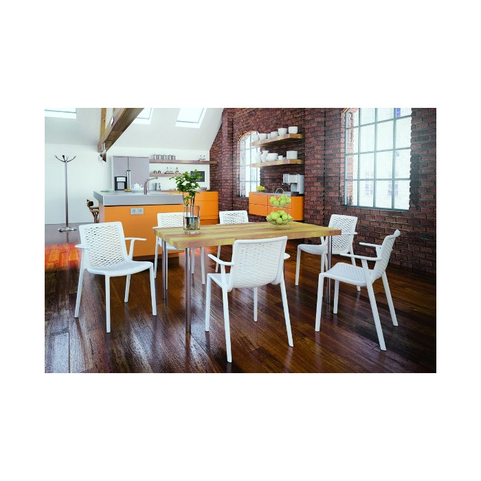 Stackable chair with armrests NET KAT RESOL | Contract furniture