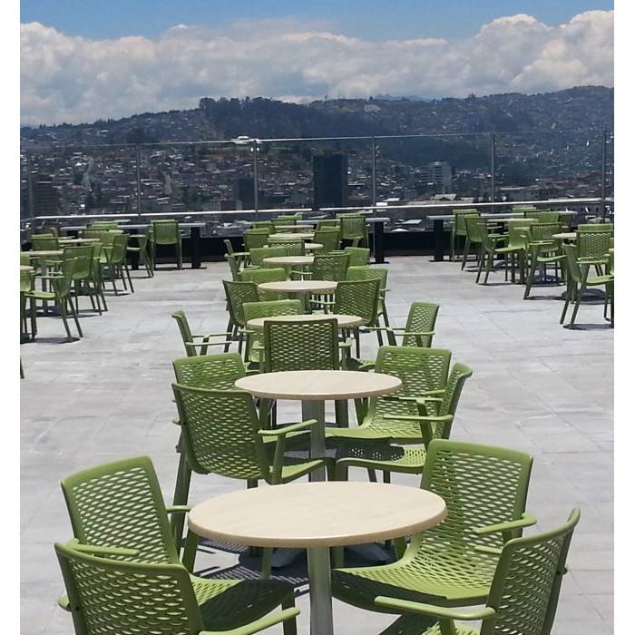 Stackable chair with armrests NET KAT RESOL | Contract furniture