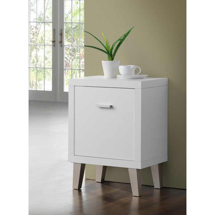 White Side Table with door | Buy an Economic Bedside Tables basic